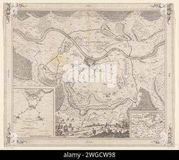 Map of the Siege of Thionville, 1643, 1644 print. text sheet Map of the ...