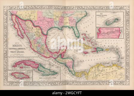 Map of Mexico, Central America, and the West Indies ; Map of the Island ...