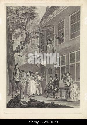 Face in the Haarlemmerhout, with a crowd of people in front of the ...