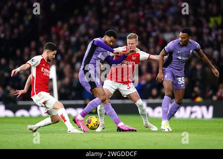 Liverpool's Ryan Gravenberch (left) and Liverpool's Cody Gakpo with the ...
