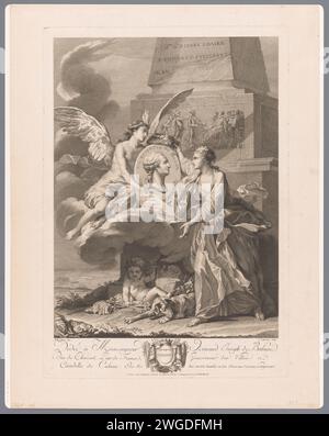 Portrait of Pierre-Laurent Buirette de Belloy, worn by Minerva and a ...