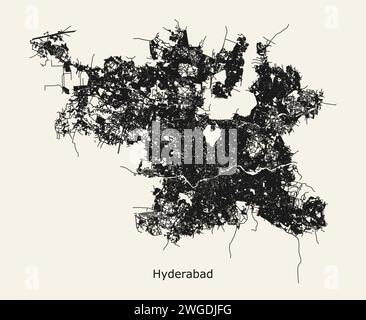 Vector city map of Hyderabad, Telangana, India Stock Vector Image & Art ...