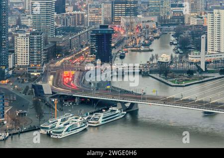 Rotterdam, The Netherlands, January 29, 2024: aerial view over ...