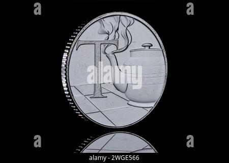 The letter 'T' for Teapot that features on the 2018 A to Z 10 pence ...
