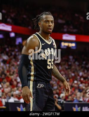 Purdue guard Lance Jones (55) celebrates during the second half of an ...