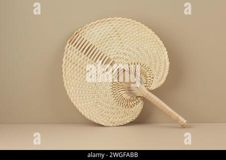 Native fan made from palm leaves at street market in Manila ...