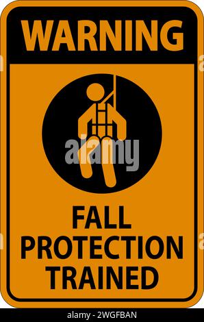 Hard Hat Decals, Warning Fall Protection Trained Stock Vector Image ...