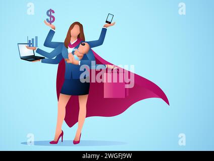Cartoon multitasking housewife Stock Vector Image & Art - Alamy