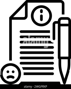 Complaints icon Vector symbol or sign set collection in black and white ...