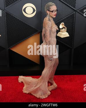 Doja Cat arrives at the 66th annual Grammy Awards on Sunday, Feb. 4 ...