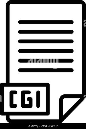 Vector illustration of CGI document icon on transparent background ...