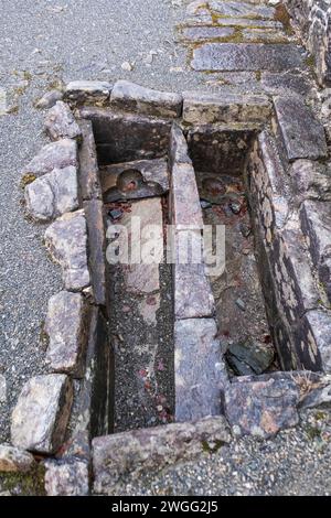 Medieval graves by the altar at Lyse Kloster, a former Cistercian abbey ...