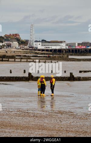 RNLI Clacton on Sea returning from training manoeuvres Stock Photo - Alamy