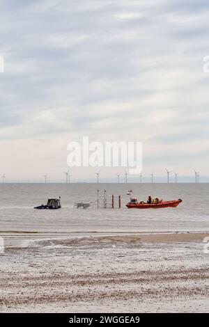 RNLI Clacton on Sea returning from training manoeuvres Stock Photo - Alamy