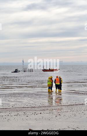 RNLI Clacton on Sea returning from training manoeuvres Stock Photo - Alamy