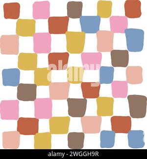 Y2k retro groovy background. Checkerboard abstract wavy poster design ...