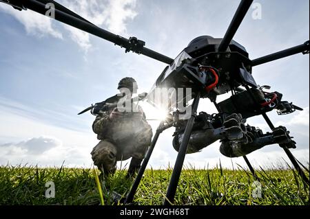 ZAPORIZHZHIA, UKRAINE - FEBRUARY 2, 2024 - A Vampire drone, a Ukrainian ...