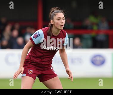 DAGENHAM, ENGLAND - FEBRUARY 04: Amber Tysiak of West Ham United WFC in ...