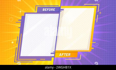 Before and After. Template background. Vector illustration Stock Vector ...