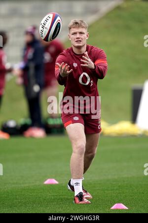 England's Fin Smith during a training session at the Honda England ...