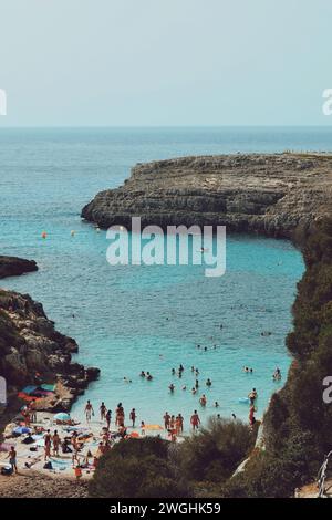 small cove located on the island of Menorca in Spain, on August 8, 2021 ...