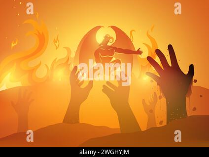 Biblical vector illustration series, depicting the moment when Joshua ...