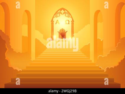 Biblical silhouette illustration series, Jesus sits on the throne ...