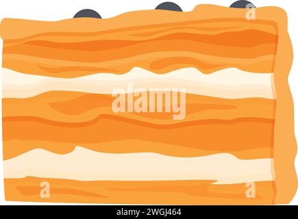Slice Napoleon cake icon cartoon vector. Food dessert. Meal cuisine ...