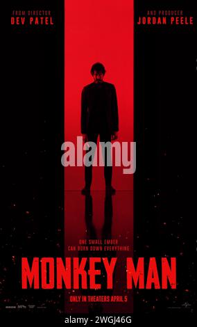 MONKEY MAN, poster, Dev Patel, 2024. © Universal Pictures /Courtesy ...