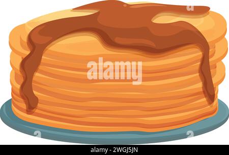 Art house pancakes icon cartoon vector. Stack cute restaurant. Family ...