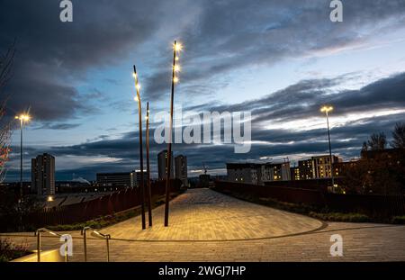 The Sighthill Bridge, a public footbridge for pedestrians and cyclists ...