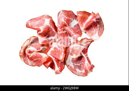 Coppa, Capocollo, Capicollo meat. Isolated on white background. Top ...