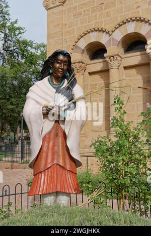 Santa Fe, New Mexico - Sept 23, 2021: Detail of "Buffalo Dancer" marble ...
