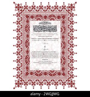 Luxury Floral Nikkah Certificate, Premium A4 Islamic Wedding Contract ...