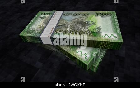Guyana money Guyanese dollars money pack 3d illustration. 5000 GYD ...
