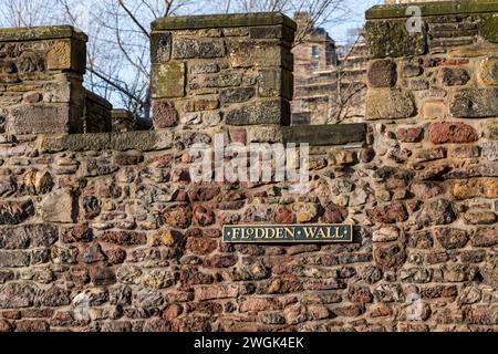 Medieval old city wall, Flodden Wall, Edinburgh, Scotland, UK Stock ...