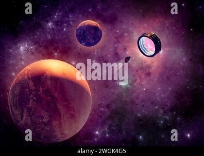 Interstellar travel and dimensional portals, spaceships exploring new ...