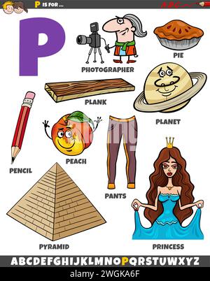 Illustration of a letter P is for peach Stock Vector Image & Art - Alamy