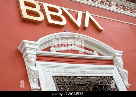 Merida Mexico,Centro,BBVA bank branch sign signs information,promoting ...