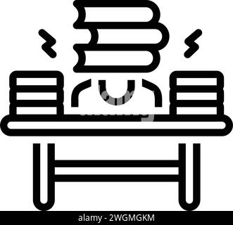 Heavy burden icon logo sign vector outline in black and white color ...