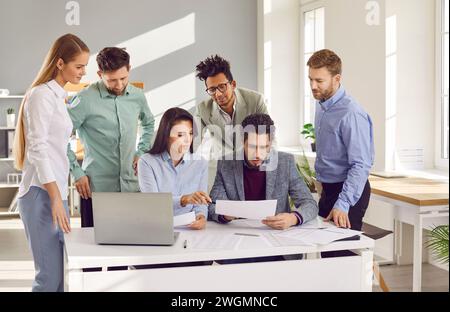 Group of Busy People Working in an Office Stock Photo - Alamy