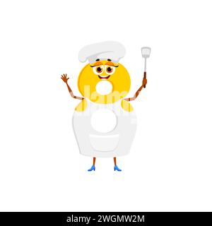 Cartoon math number eight chef groovy character with a taste for ...