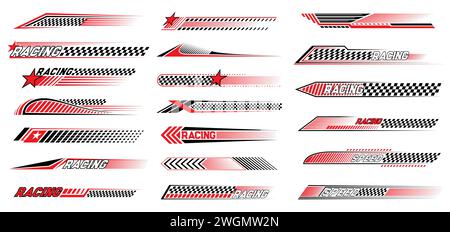 Racing white and red decals Stock Vector Image & Art - Alamy
