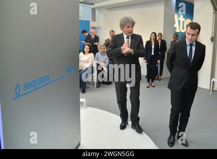 File photo - Atos Chairman and CEO Thierry Breton delivers his speech ...