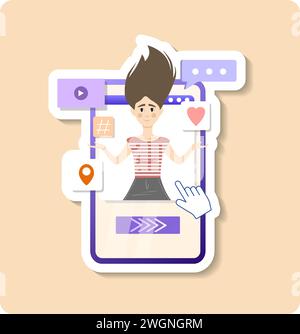 website avatar content blogger vector illustration isometric icon ...