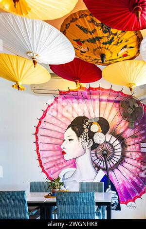 Interior of Hom restaurant coffee shop, Chaweng beach, Ko Samui ...