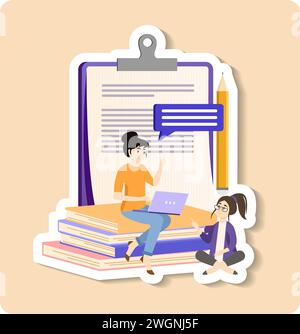 Adaptive learning illustration. Representing adaptive learning in AI, isolated customizable ...