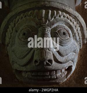 Carved stone grotesque on the Parish Church of St. Chad, Rochdale ...