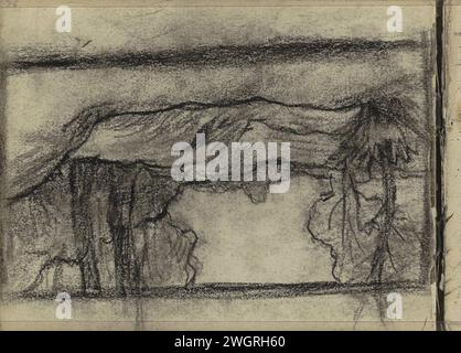 Hilly landscape with trees, 1893 Page 15 Verso 16 Recto from a ...