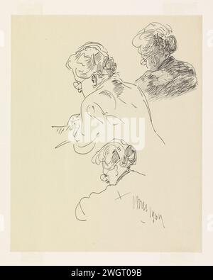 Studies of the wife of Carel Adolph Lion Cachet, hand-acting Stock ...